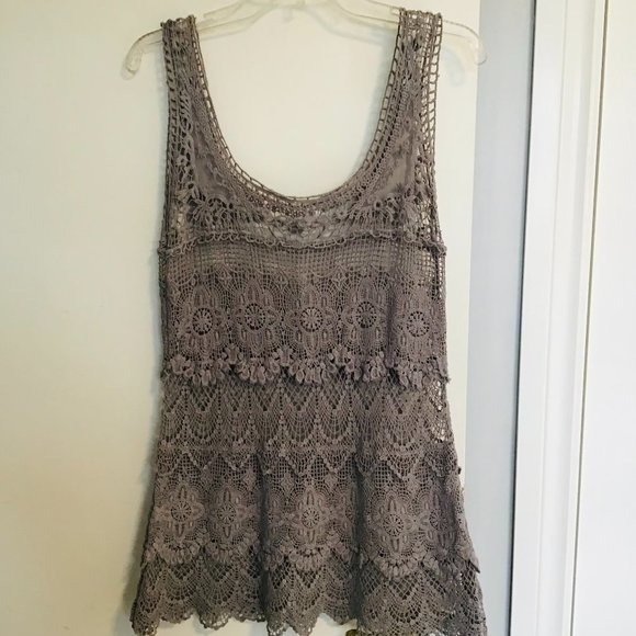 Tops | Vintage Inspired Long Tiered Crocheted Tank Top | Poshmark